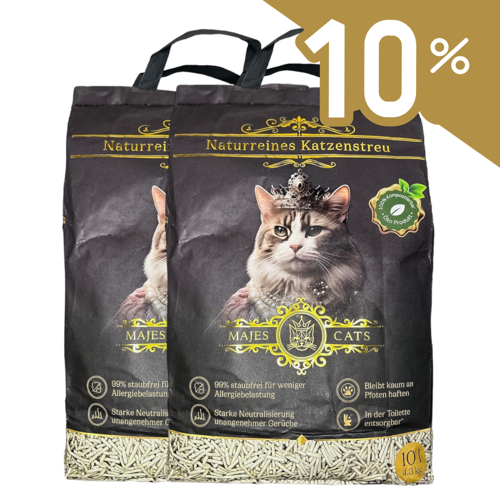Pflanzliches Katzenstreu von Majescats | In der Toilette entsorgbar - Majescats